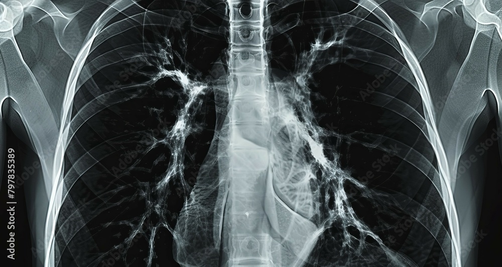X-ray visual illustration of lungs. Generative AI technology. Stock ...