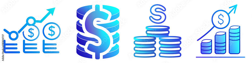 Earnings clipart collection, symbol, logos, icons isolated on ...