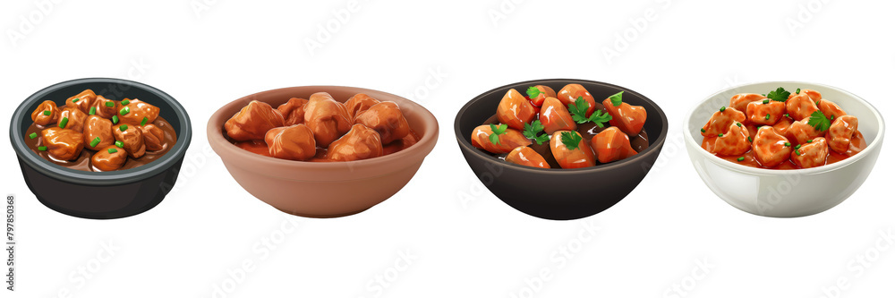 PNG dish of Chicken Adobo 3d icons and objects collection, in cartoon ...