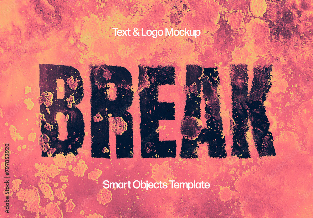 Grunge Destroy Displace Text Effect Mockup With Generative AI Stock Template | Adobe Stock