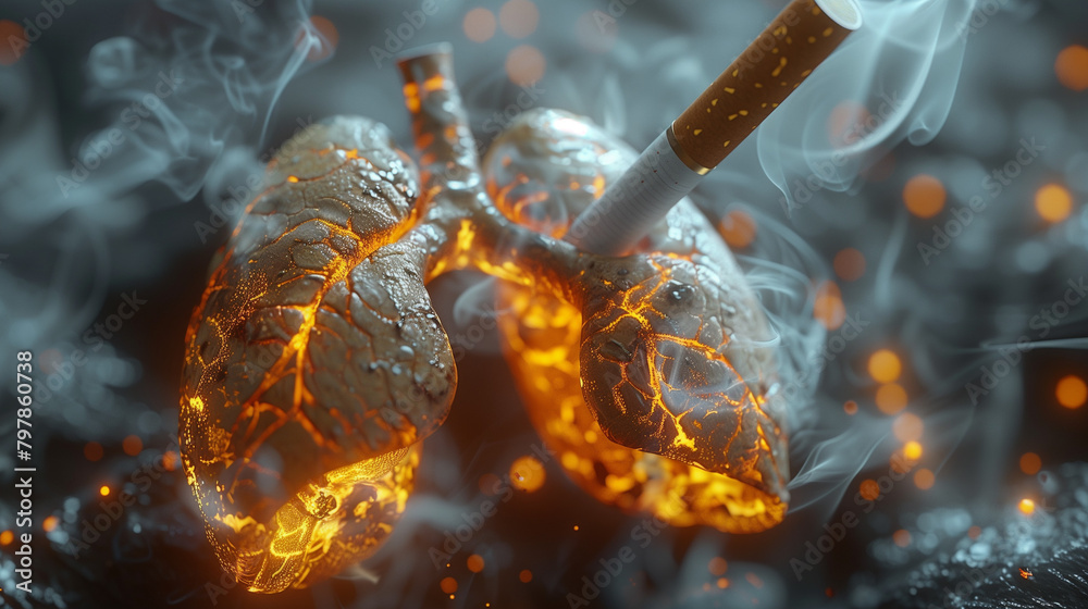 Effects of Smoking on Lung Health Illustrated With Transparent Organ ...