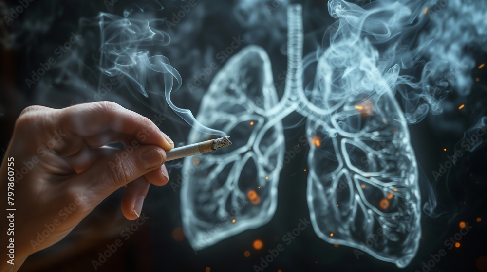 Effects of Smoking on Lung Health Illustrated With Transparent Organ ...