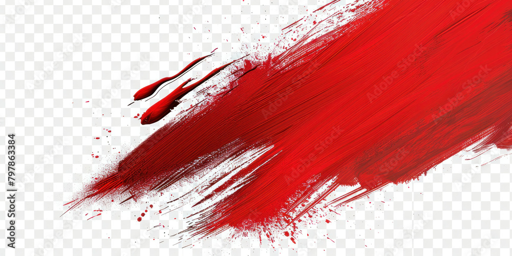 Red paint brush stroke on white background, high quality PNG image ...