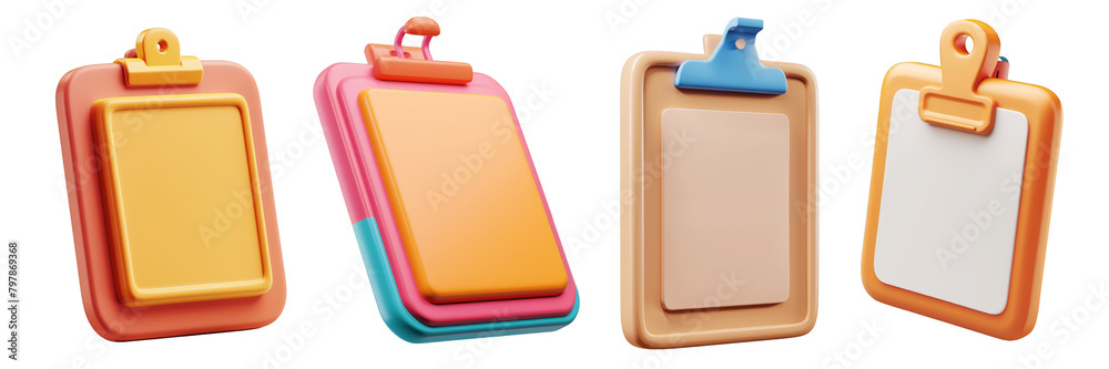 PNG clipboard 3d icons and objects collection, in cartoon style minimal ...