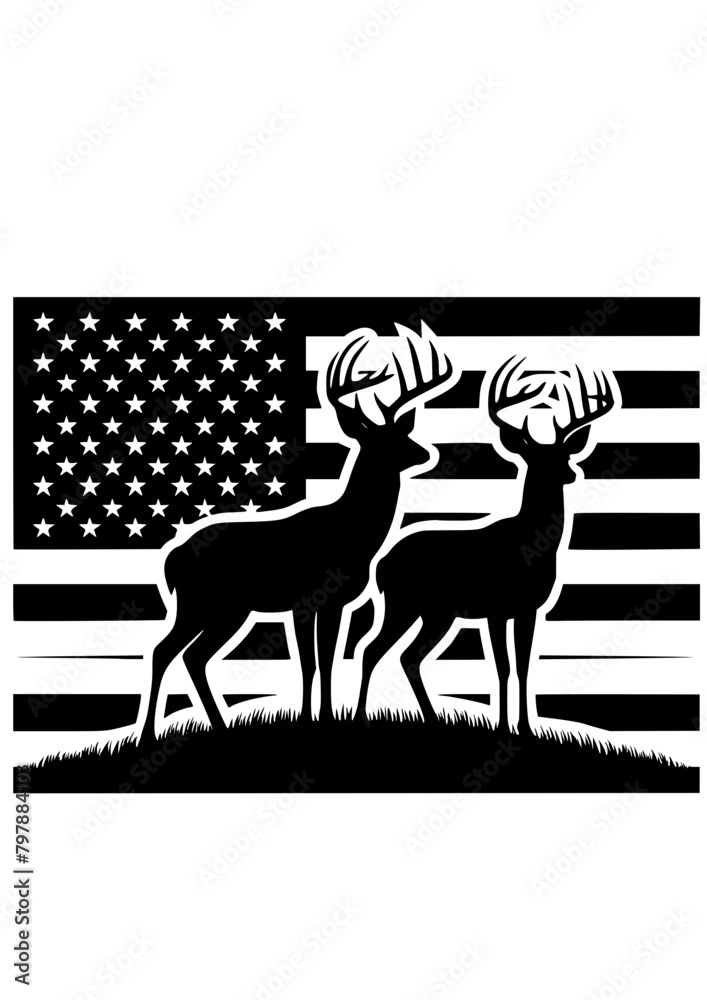 Deer Hunting Svg, Deer Hunting American Flag Svg, American Hunting svg ...