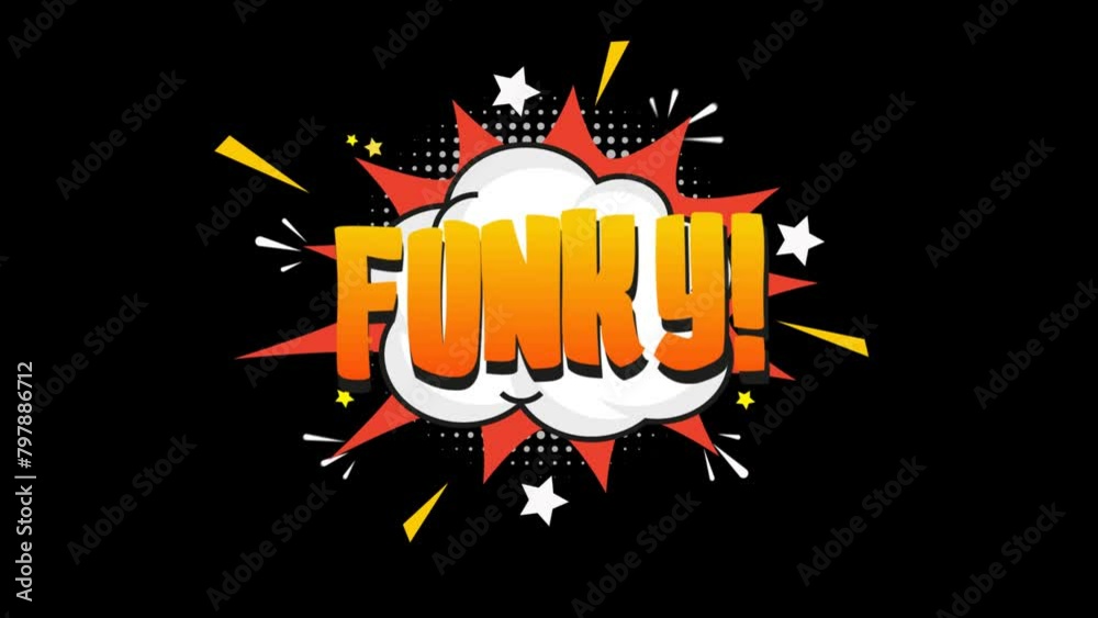 FUNKY pop art in comic style animation text video 4K. Vintage colorful ...