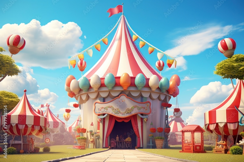 Cartoon circus plant architecture. Stock Illustration | Adobe Stock