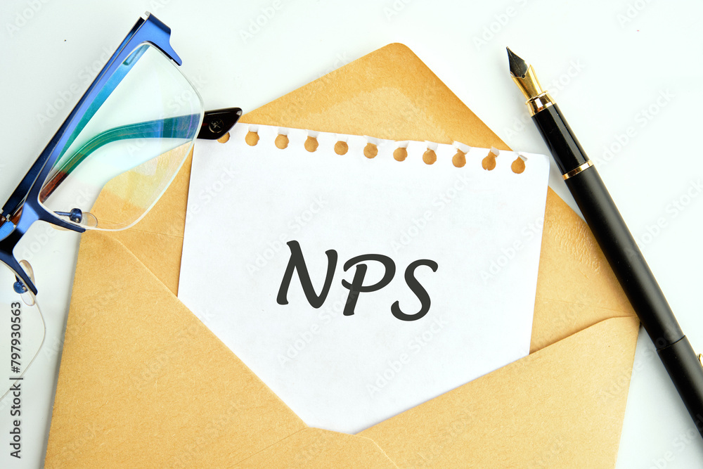 Concept word NPS Net Promoter Score an inscription on a piece of paper ...