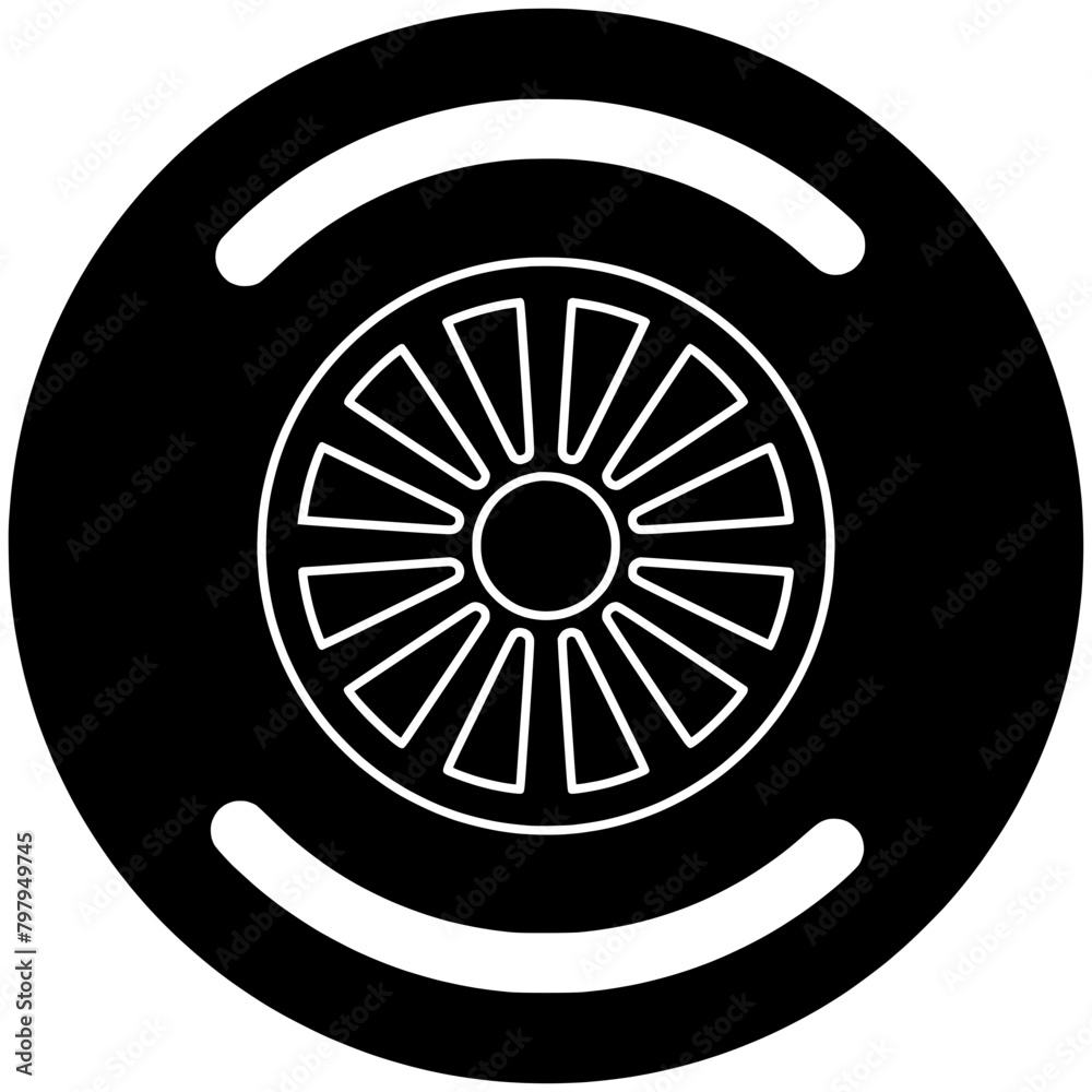 car illustration wheel silhouette race logo speed icon sport outline ...