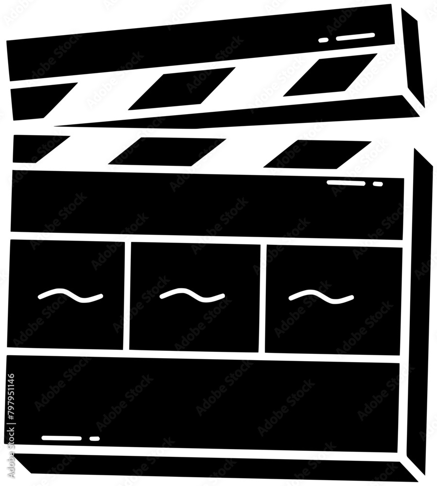 movie illustration clapboard silhouette film logo cinema icon ...