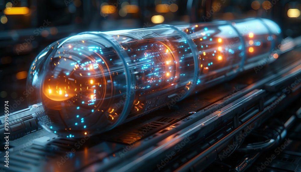 Time Capsule Insights, Picture a translucent, futuristic capsule ...