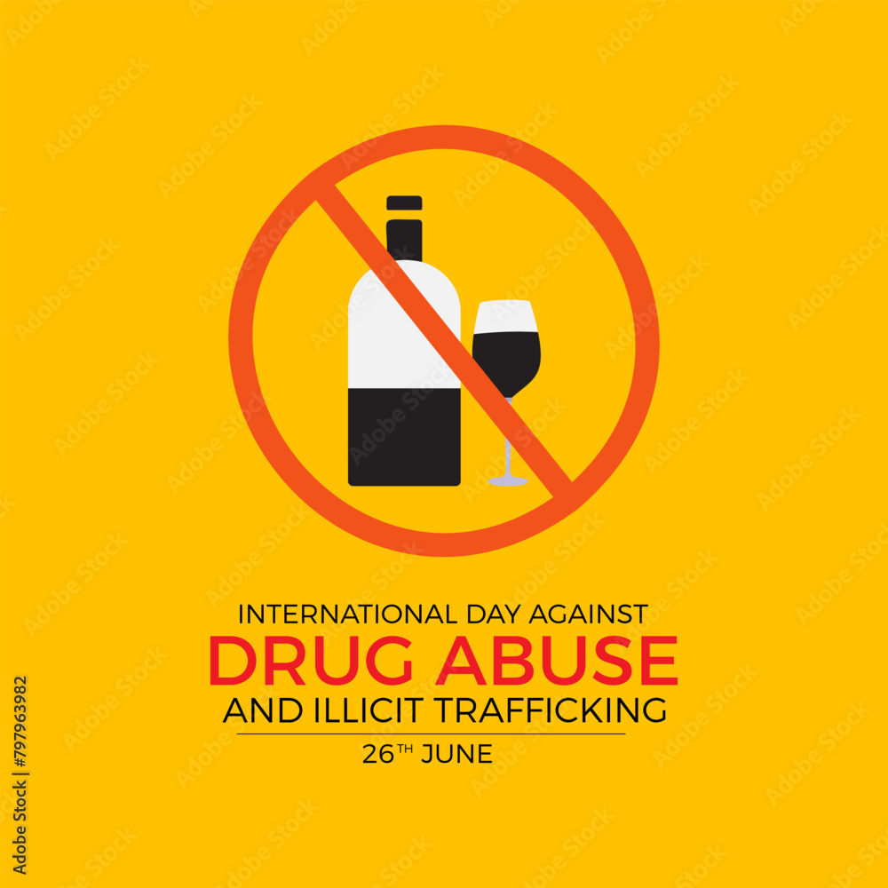 international day against drug abuse good life awareness vector ...
