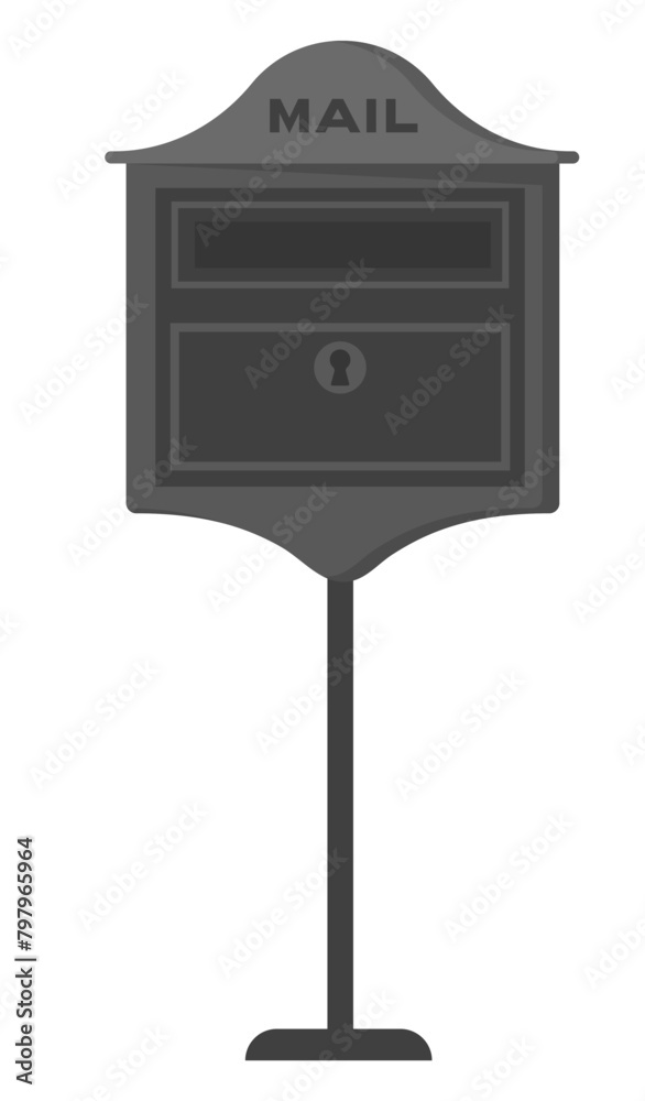 PNG, Vector set of mailboxes, letter boxes, pedestals for sending and ...