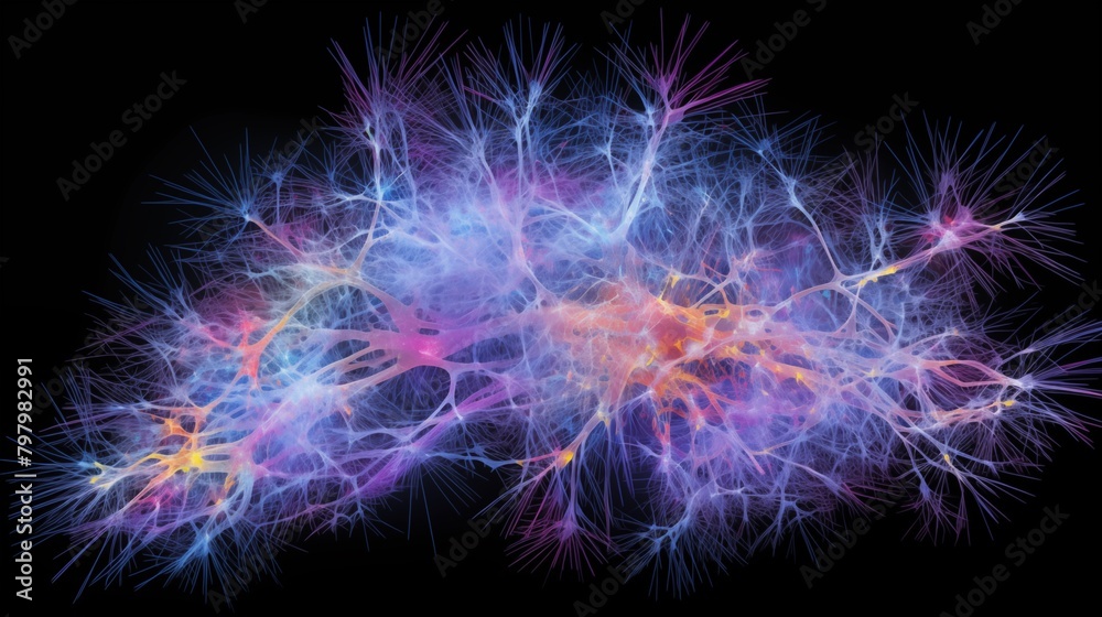 brain scan image reveals intricate functional connectivity patterns ...