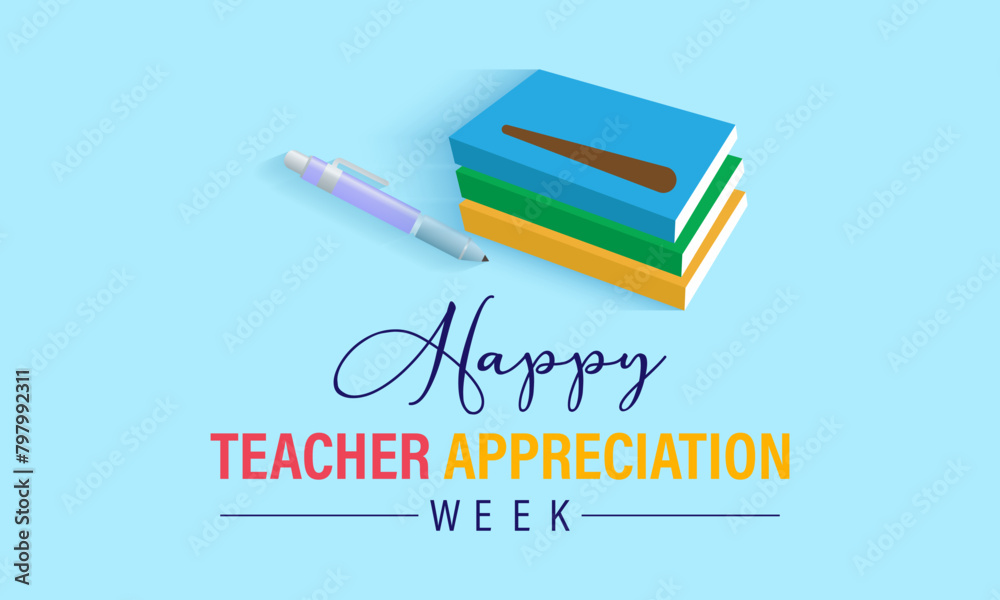 Teacher appreciation week gratitude vector illustration. Education ...