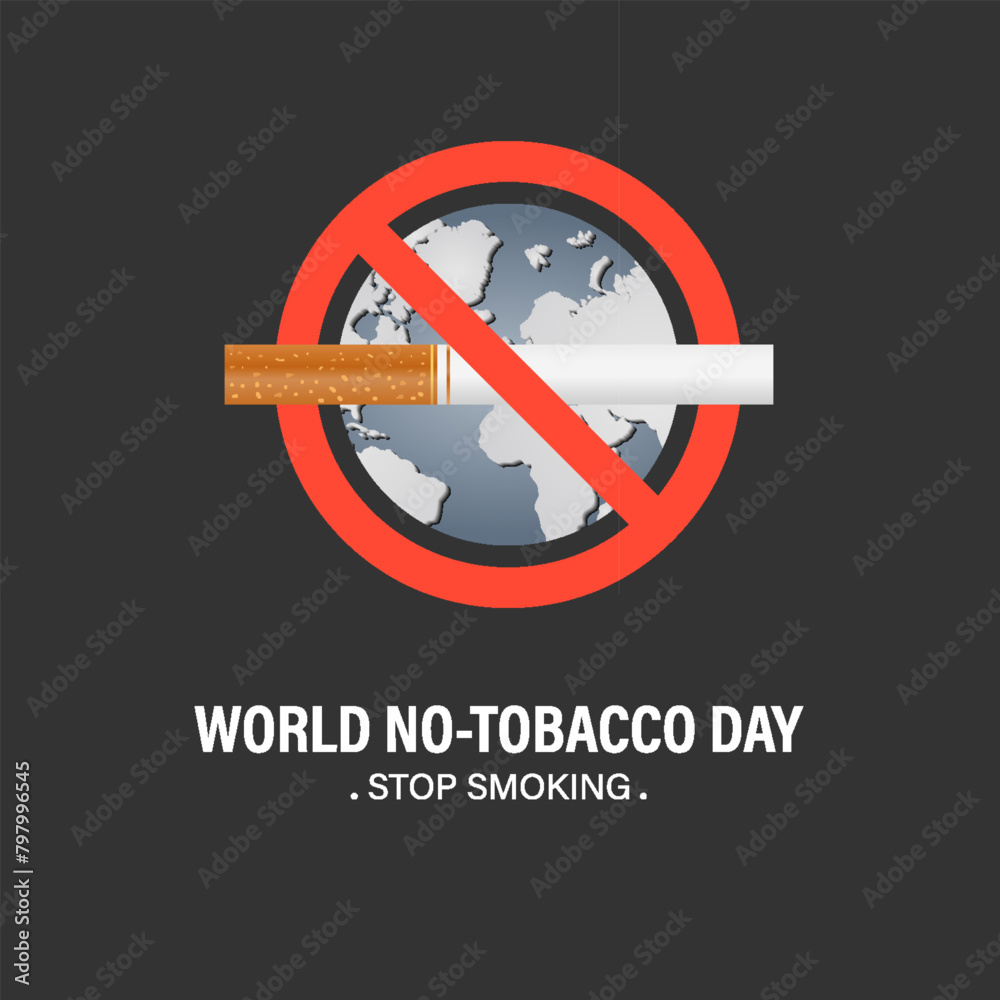 World No-Tobacco Day health awareness vector illustration. Smoking ...