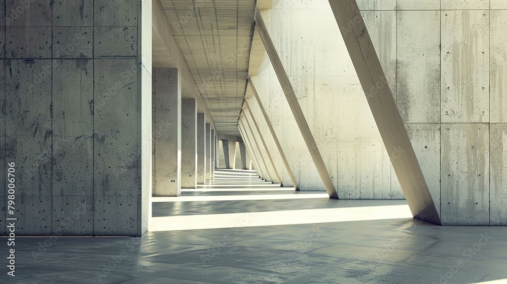 The Image Features A Modern Architectural Structure Characterized By A Series Of Large Angled