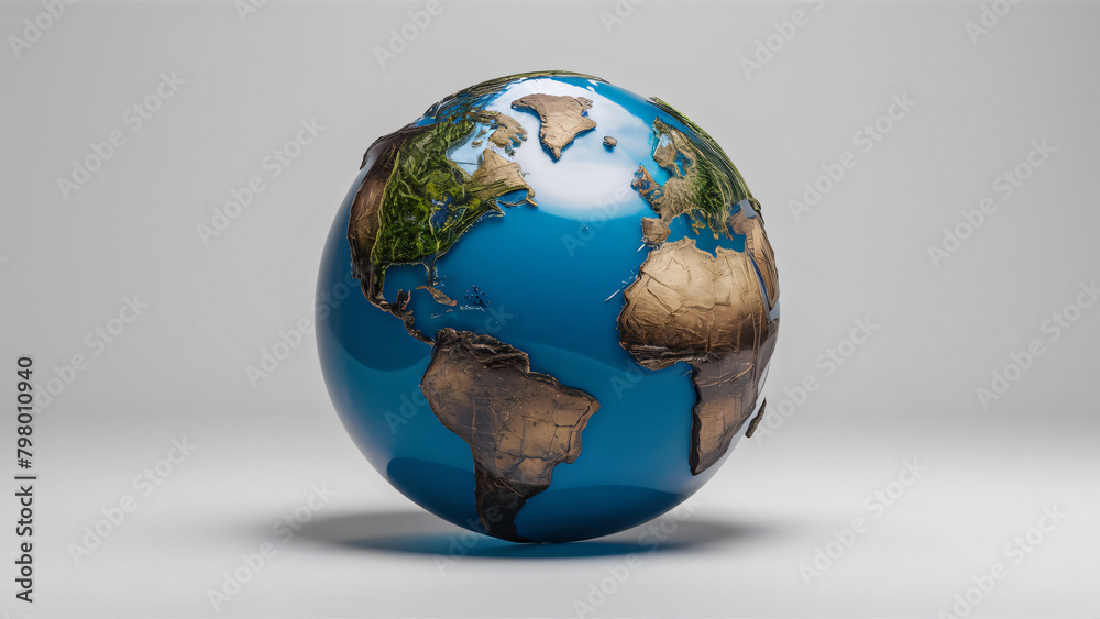 High Resolution globe 3d illustration image, 3d globe logo 3d rendering Stock Illustration ...