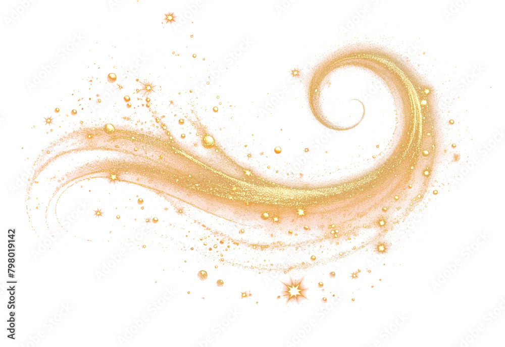 Gold glitter curve wave, golden shiny sparking line curves Stock ...