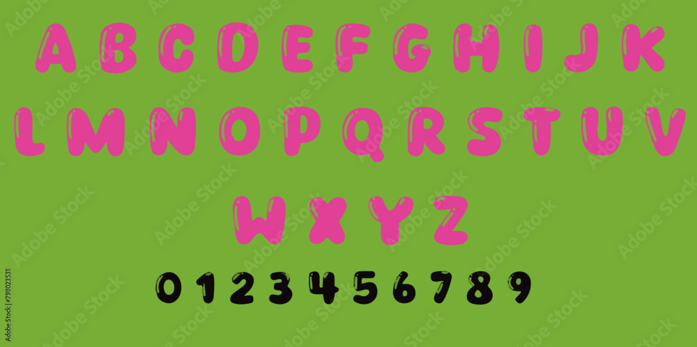 Vetor de Text illustration inflated alphabet. Futuristic and creative ...