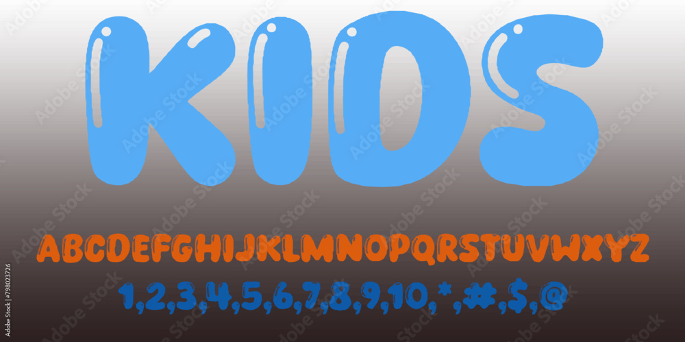 Text illustration inflated alphabet. Futuristic and creative design ...