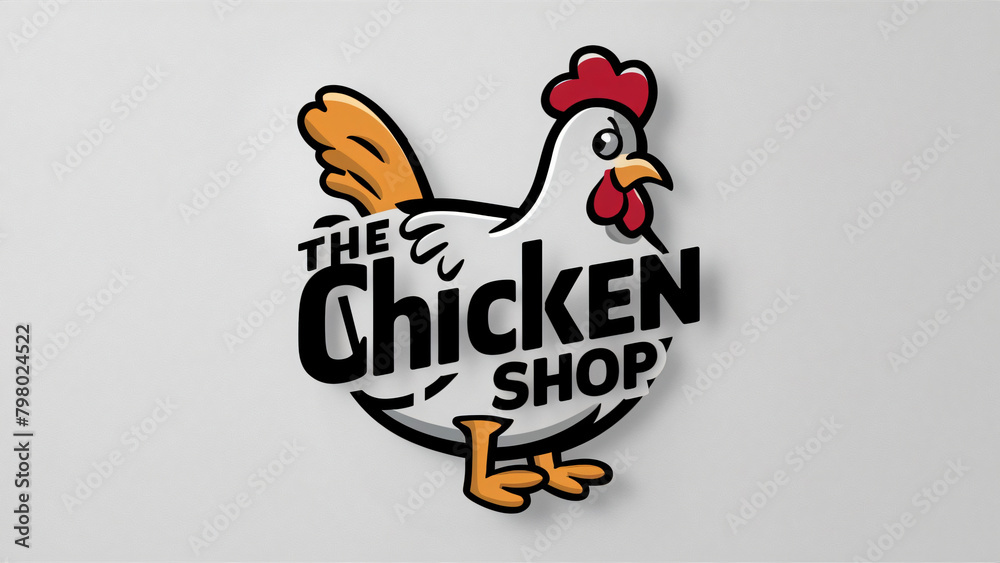 High resolution 3d rendering for a chicken shop logo, poster and banner ...