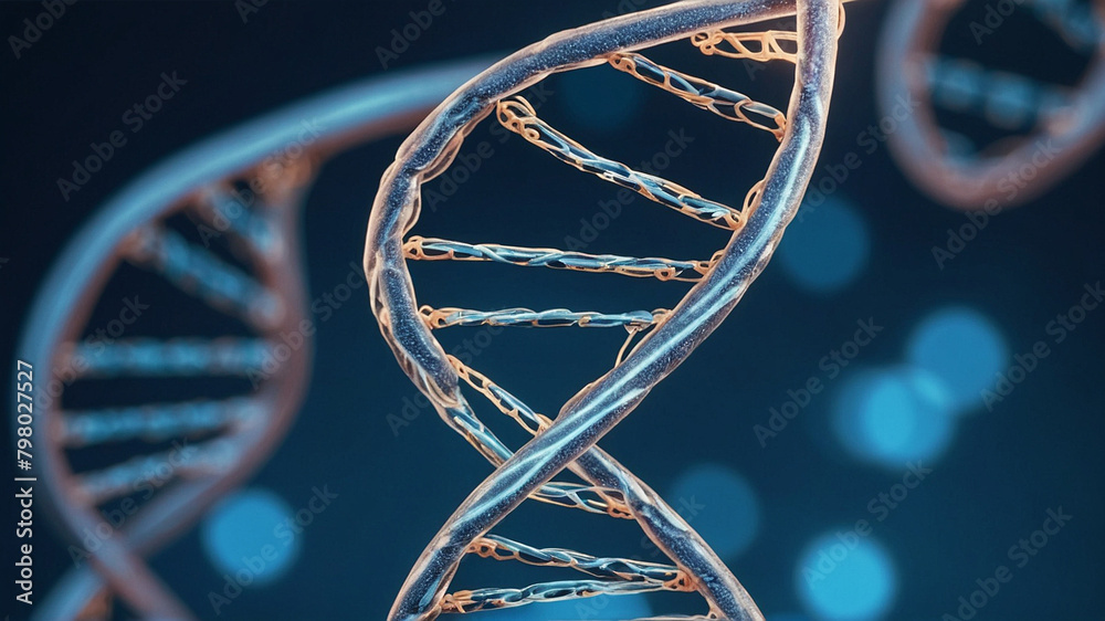 Medical HUD and a DNA chain. Medical HUD and a blue and white DNA ...