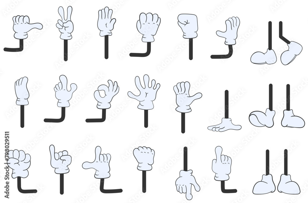 PNG, Cartoon gloved arm on white background in hand drawn style. Comic ...