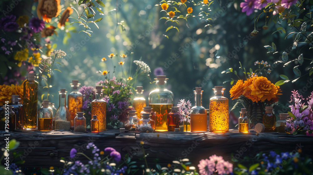 Whimsical Fairy Tale Inspired Botanical Display of Medicinal Potions ...