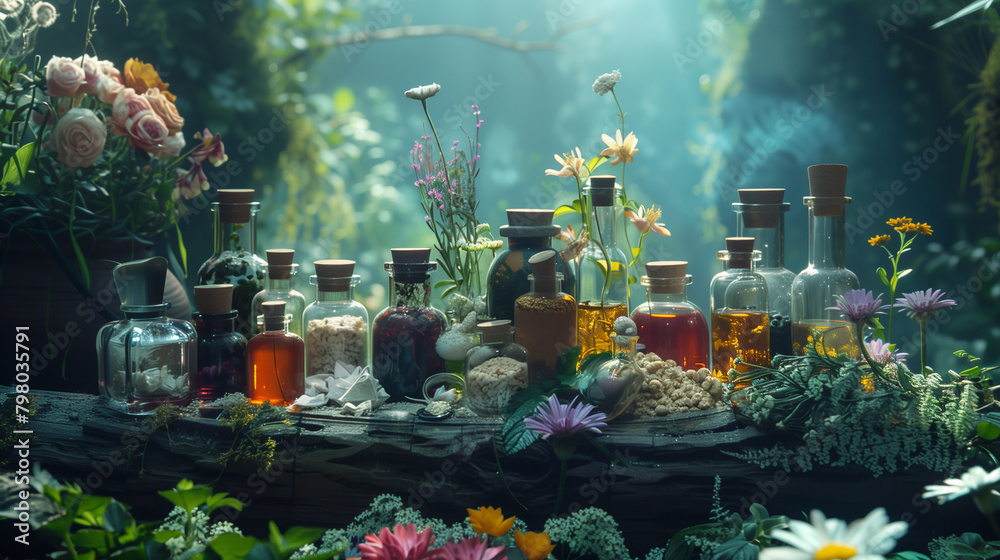 Whimsical Fairy Tale Inspired Botanical Display of Medicinal Potions ...