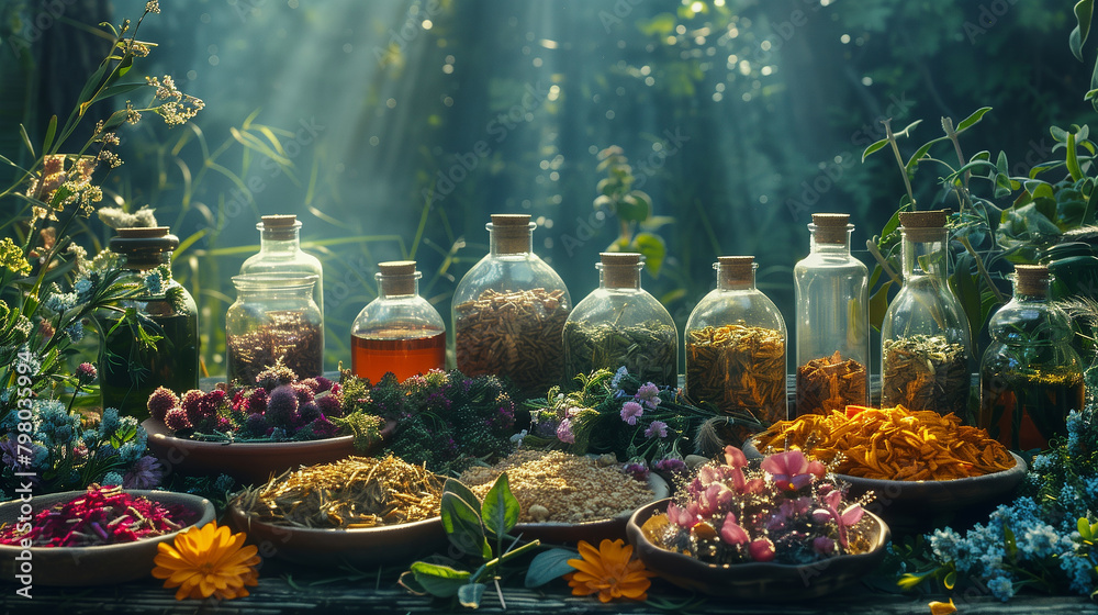 Whimsical Fairy Tale Inspired Botanical Display of Medicinal Potions ...