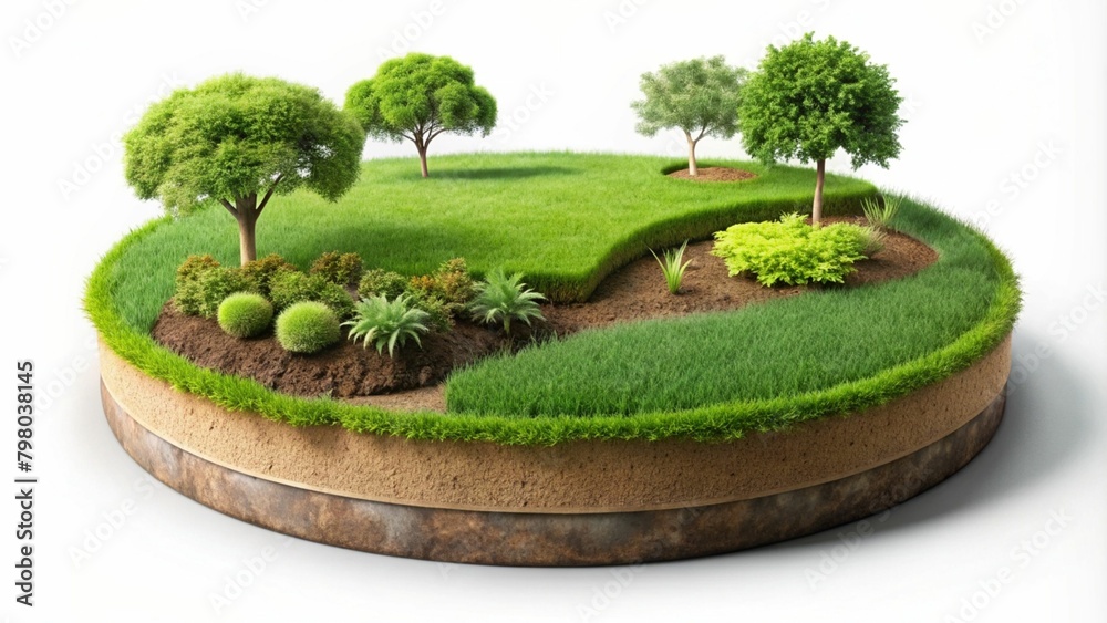grass green circle land ground floor garden or garden earth soil land ...