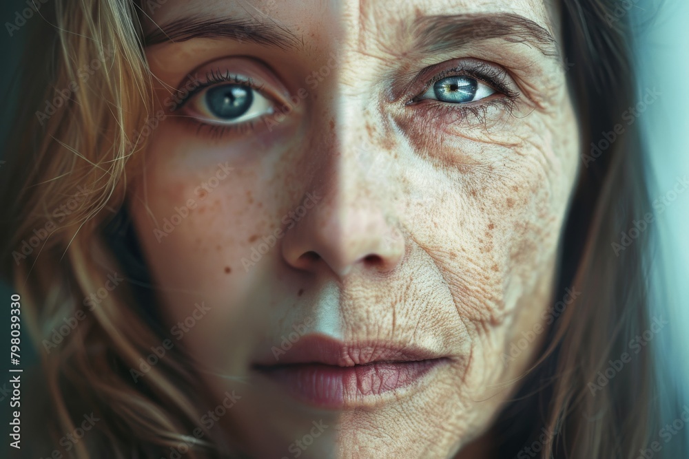 Life matures through dual aging trends, illustrated by spectrum skin ...