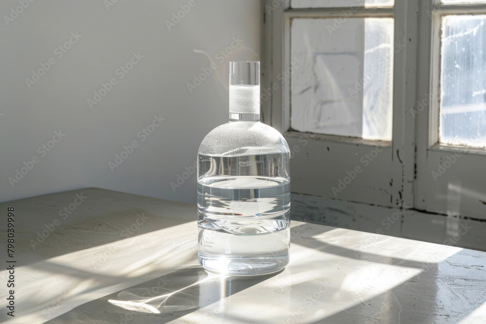 A refillable water gallon designed for a water dispenser, providing ...