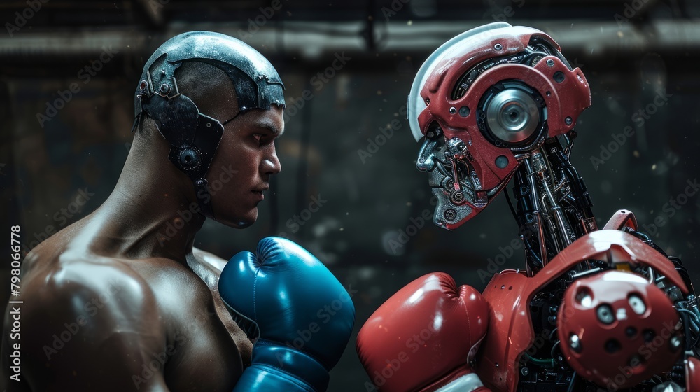 In an unsettling boxing duel, a man-made, robotic machine takes on a ...