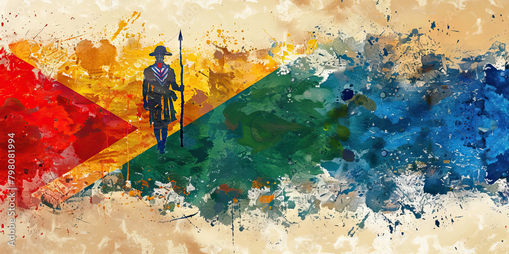 South African Flag with a Zulu Warrior and a Winemaker - Visualize the ...