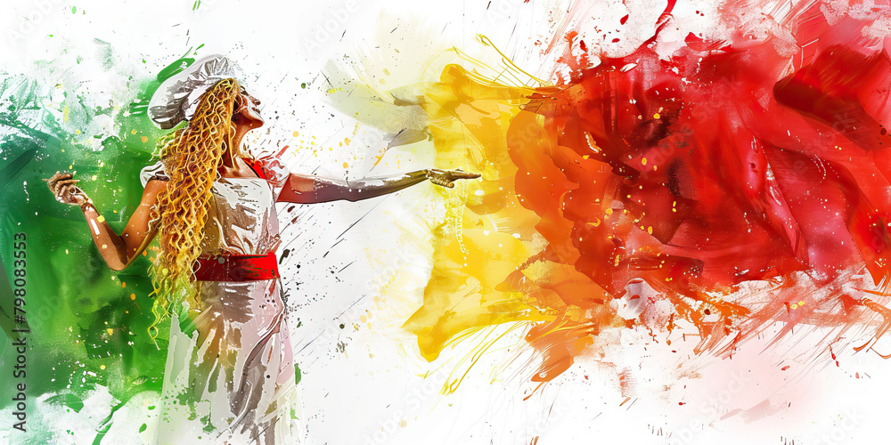 Italian Flag with a Pasta Maker and an Opera Singer - Imagine the ...