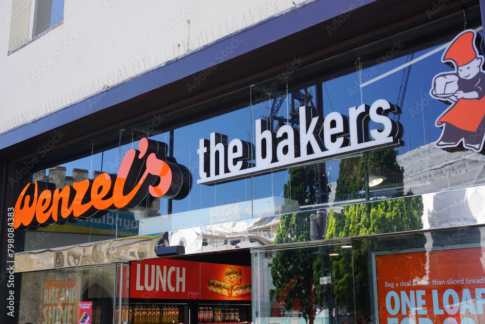 Southampton England 15 August 2023 - Wenzel's the bakers store sign and ...