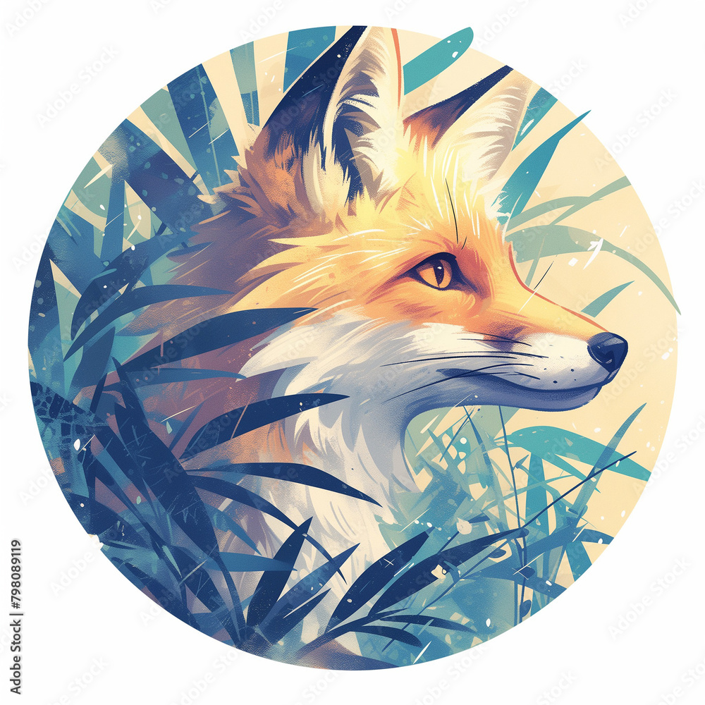 Fox badge for t-shirt design. Animal fox concept poster. Creative ...