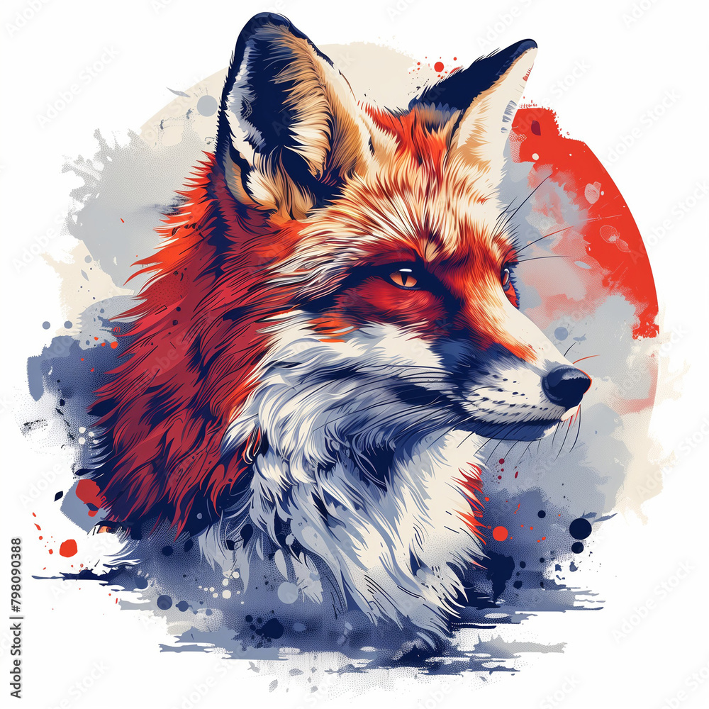 Fox badge for t-shirt design. Animal fox concept poster. Creative ...