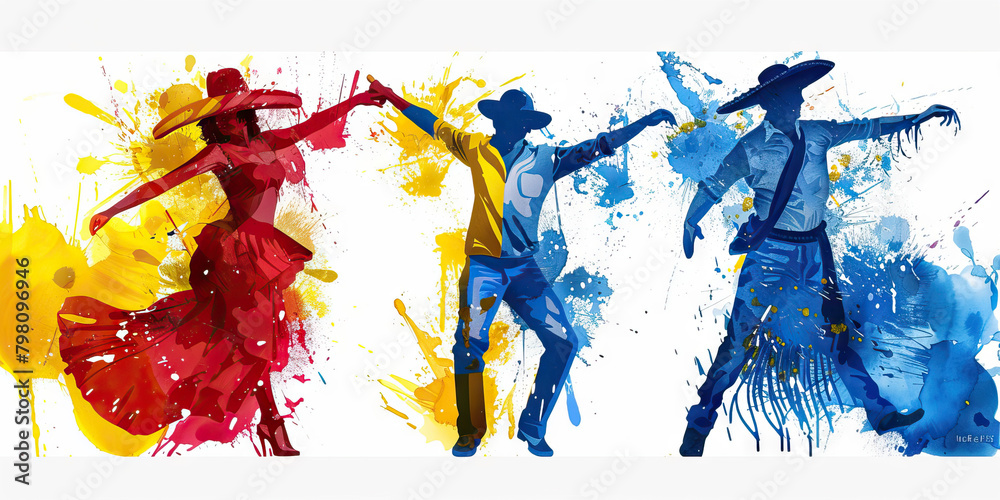 Colombian Flag with a Salsa Dancer and a Coffee Farmer - Visualize the ...