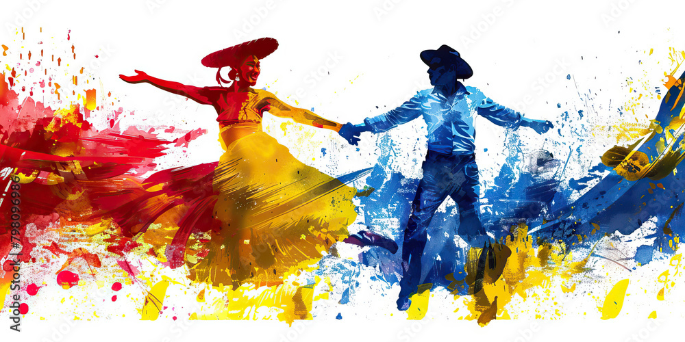 Colombian Flag with a Salsa Dancer and a Coffee Farmer - Visualize the ...