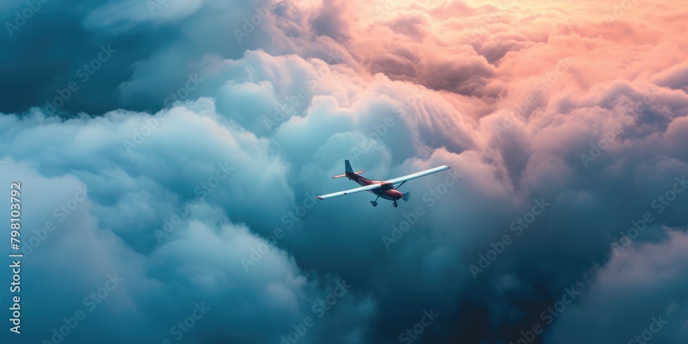 A pilot is view from the cockpit and control panel of an airplane ...