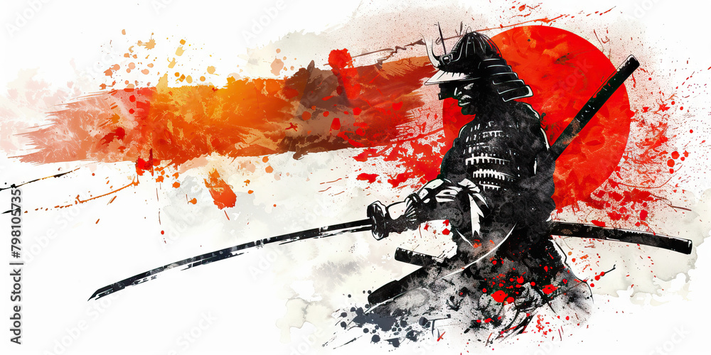 Japanese Flag with a Samurai and a Tea Master - Imagine the Japanese ...
