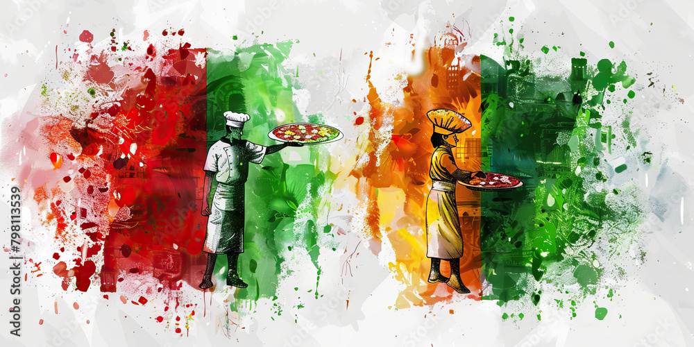 Italian Flag with a Pizza Chef and an Opera Singer - Imagine the ...