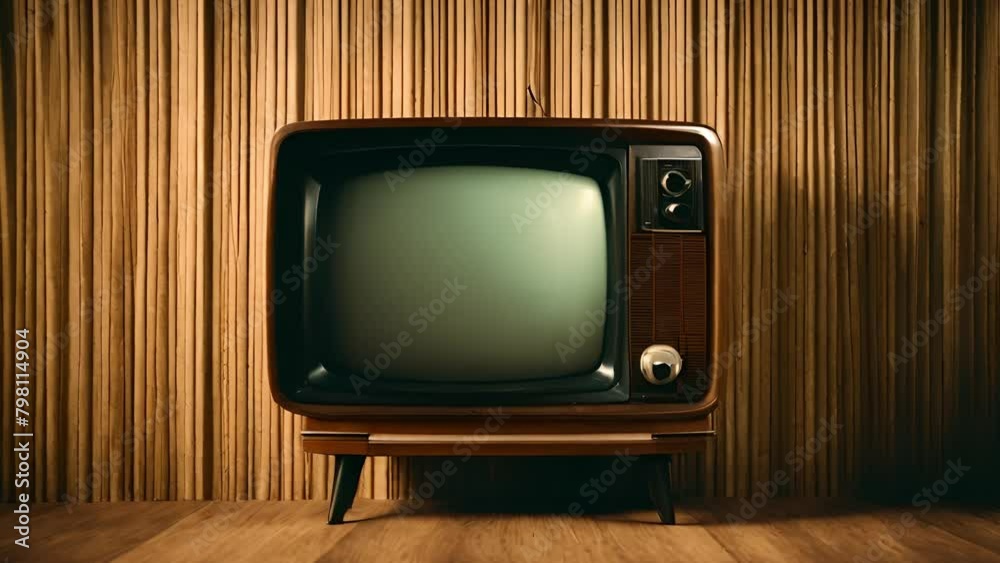 Vidéo Stock An old-fashioned TV that takes us back to the past with its ...