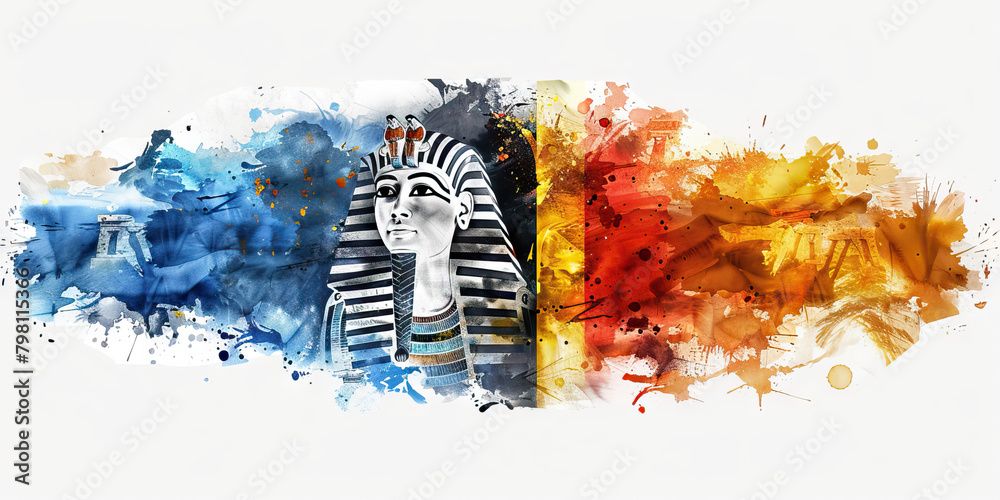 Egyptian Flag with a Pharaoh and an Archaeologist - Imagine the ...
