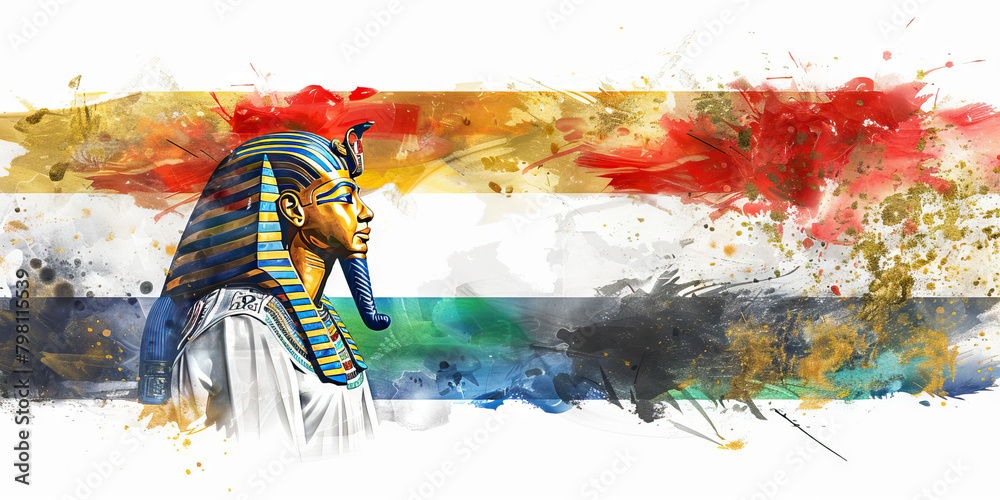 Egyptian Flag with a Pharaoh and an Archaeologist - Imagine the ...