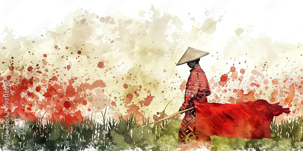 Indonesian Flag with a Batik Artist and a Rice Farmer - Picture the ...