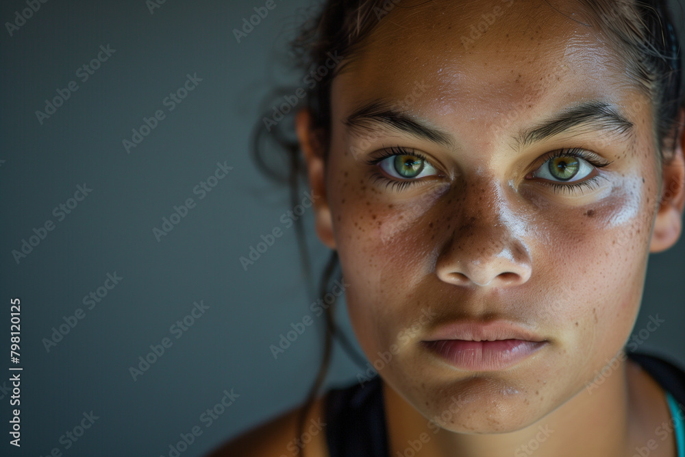 Individual portraits of netball athletes, capturing their focused ...